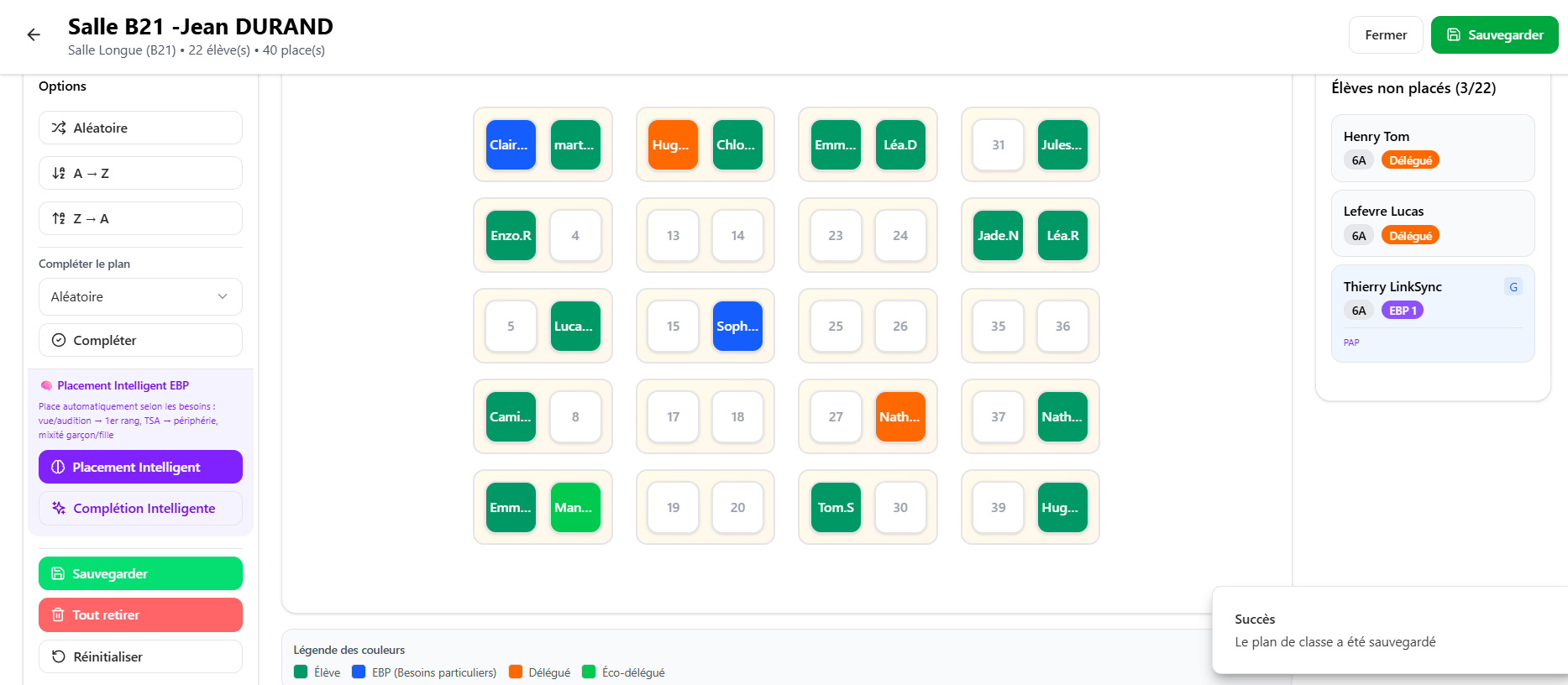 EduPlan – Logiciel de création de plans de classe